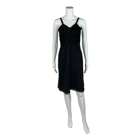 Vintage | Intimates & Sleepwear | Vintage 6s Black Slip Dress Lace ...